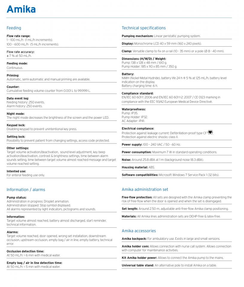 Amika "Enteral Nutrition Pump" | Fresenius Kabi