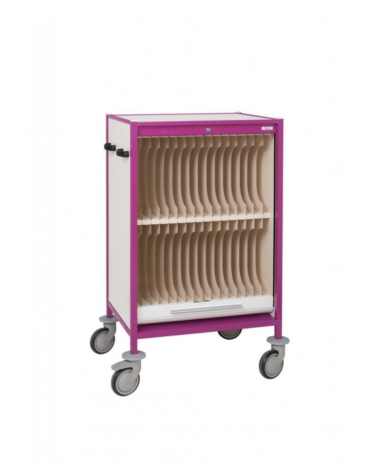 TROLLEY FOR MEDICAL HANGING FILES WITH 2 LEVELS OF 16 COMPARTMENTS ...